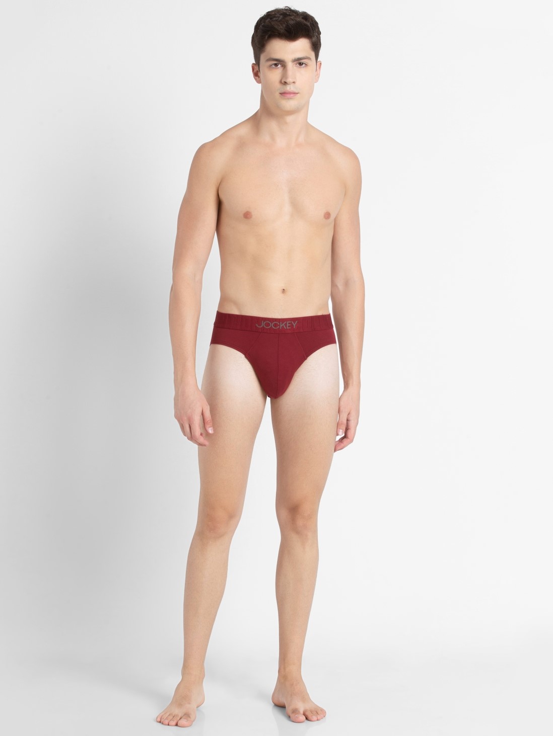 Buy Red Pepper Pima Cotton Briefs With Exposed Waistband For Men Ic31